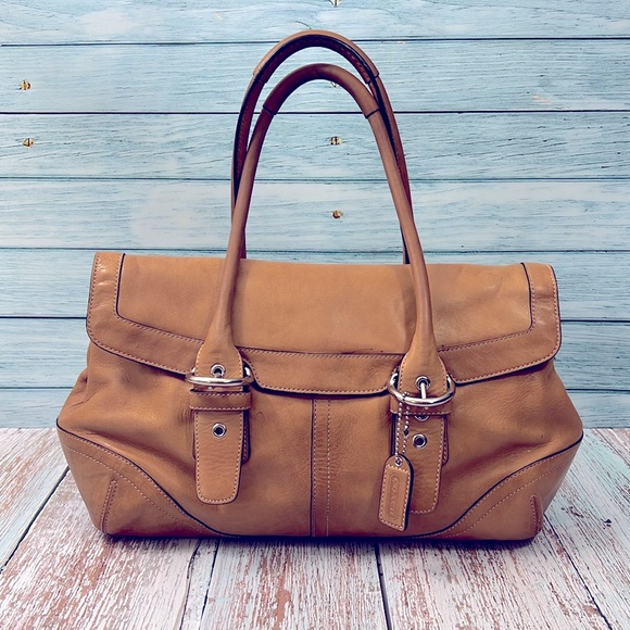 Coach | Bags | Coach Hampton Soho Satchel Tan Leather 9636 Vintage ...